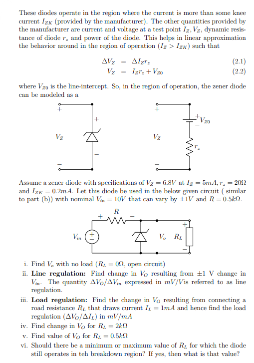 Solved These diodes operate in the region where the current | Chegg.com