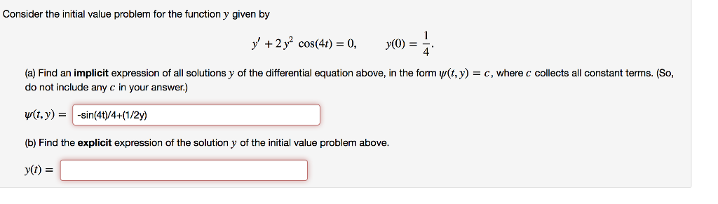 Solved Consider the initial value problem for the function y | Chegg.com