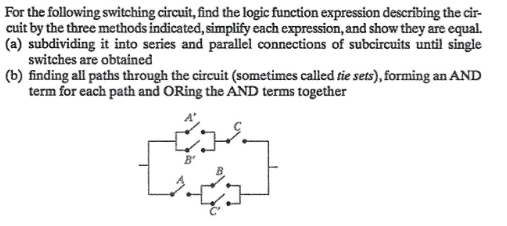 Question 17: For the following switching circuit, | Chegg.com