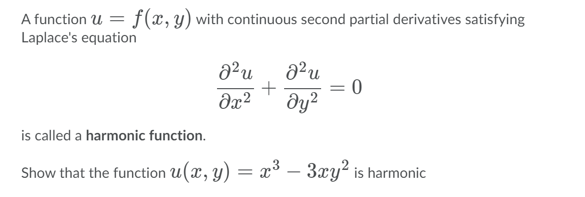 Solved - A function u f(x, y) with continuous second partial | Chegg.com