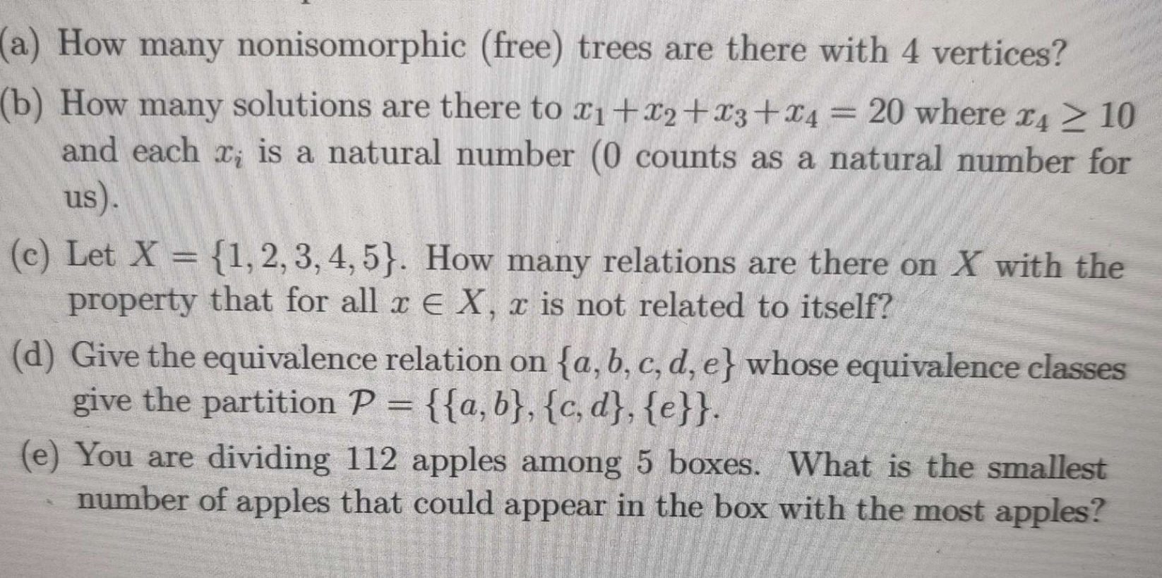 Solved (a) How many nonisomorphic (free) trees are there | Chegg.com