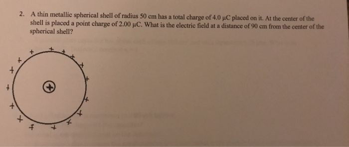 Solved A thin metallic spherical shell of radius 50 cm has a | Chegg.com