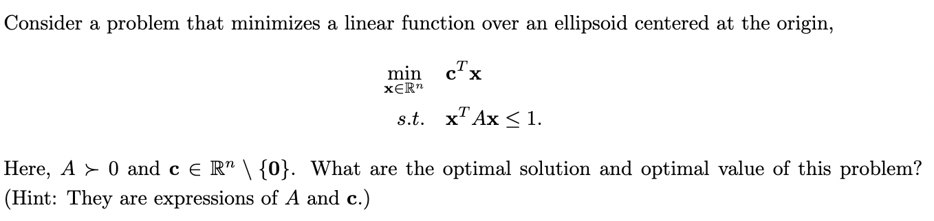 Consider a problem that minimizes a linear function | Chegg.com