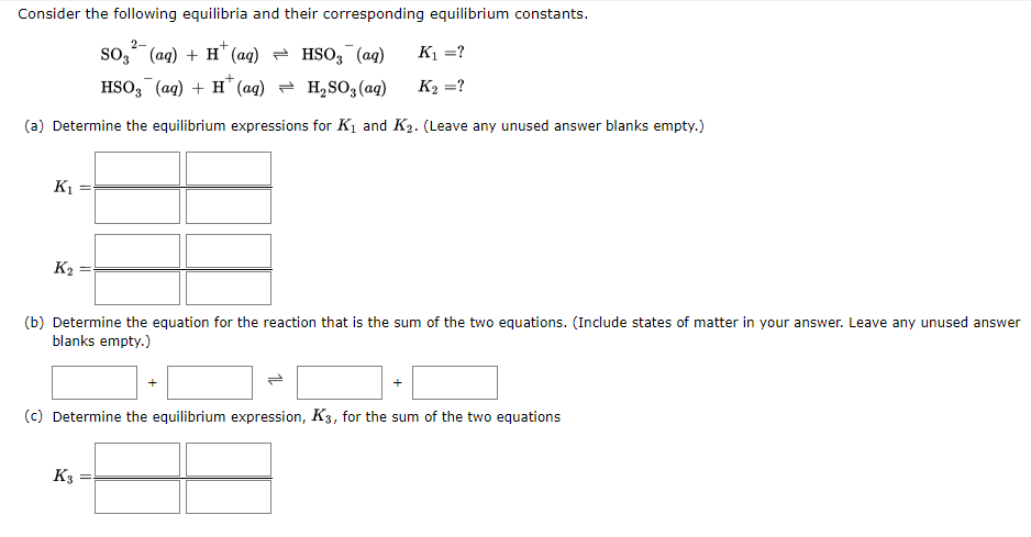 Solved Consider the following equilibria and their | Chegg.com
