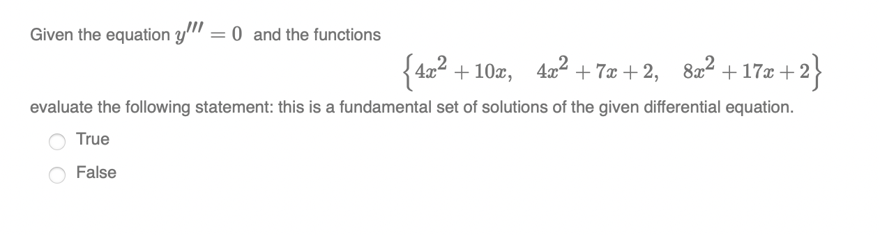 Solved Given the equation y'' = 0 and the functions {422 | Chegg.com