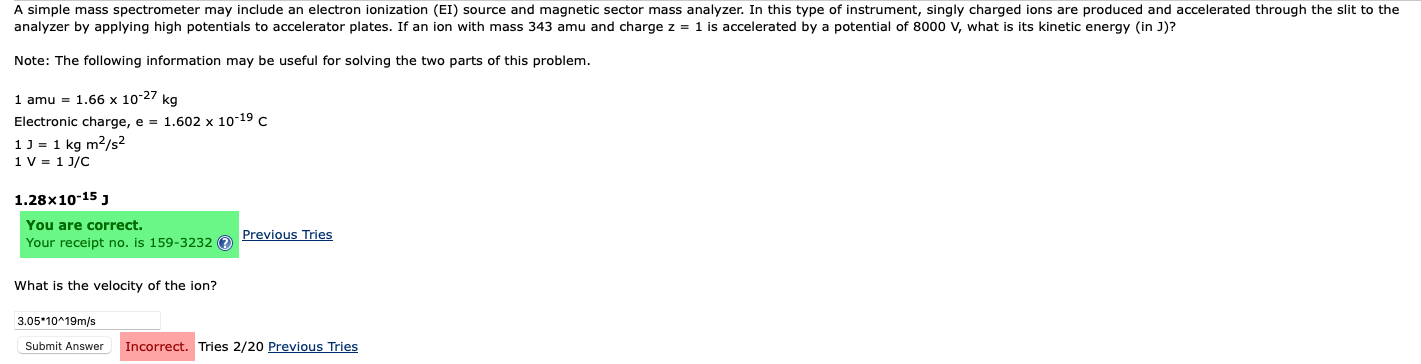 Solved analyzer by applying high potentials to accelerator | Chegg.com