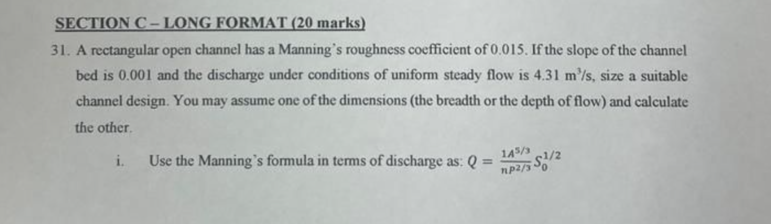 Solved SECTION C - ﻿LONG FORMAT ( 20 ﻿marks)A rectangular | Chegg.com