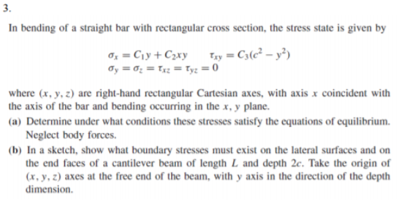 Solved 3. In bending of a straight bar with rectangular | Chegg.com