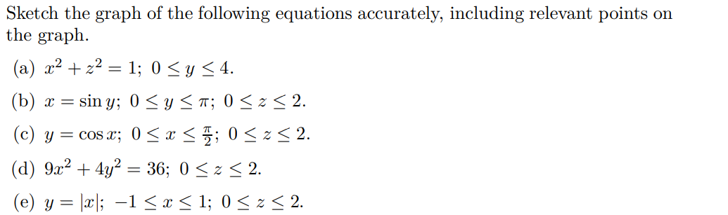 Solved Sketch the graph of the following equations | Chegg.com