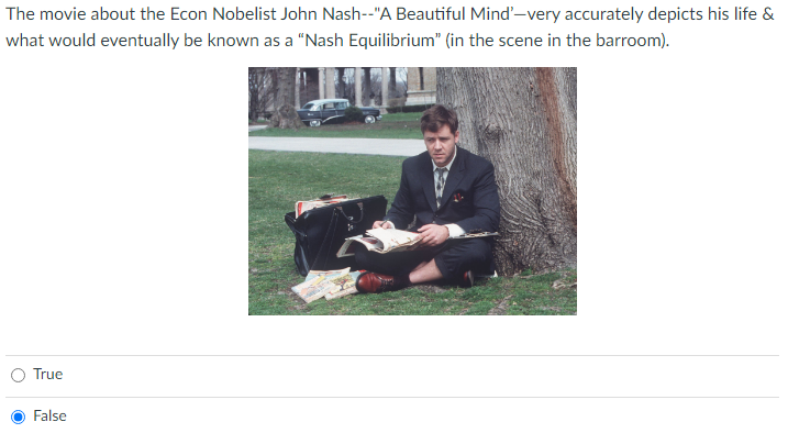 Solved The movie about the Econ Nobelist John Nash--"A | Chegg.com