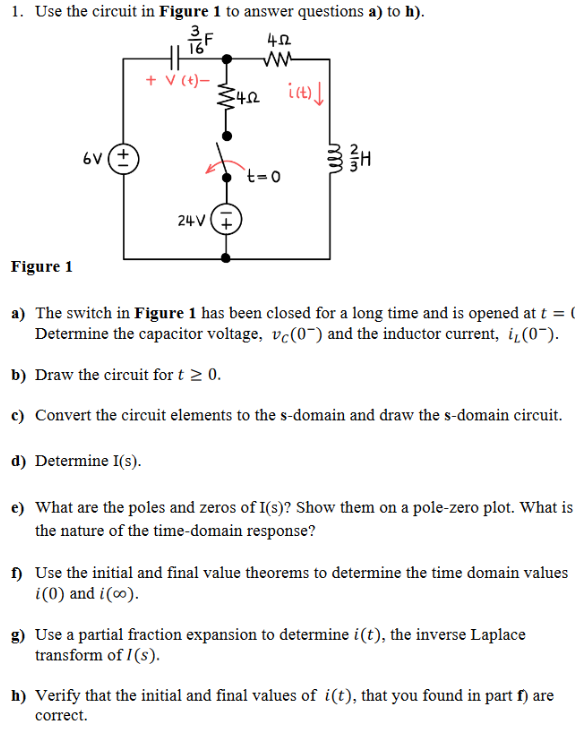 Solved 1. Use the circuit in Figure 1 to answer questions a) | Chegg.com