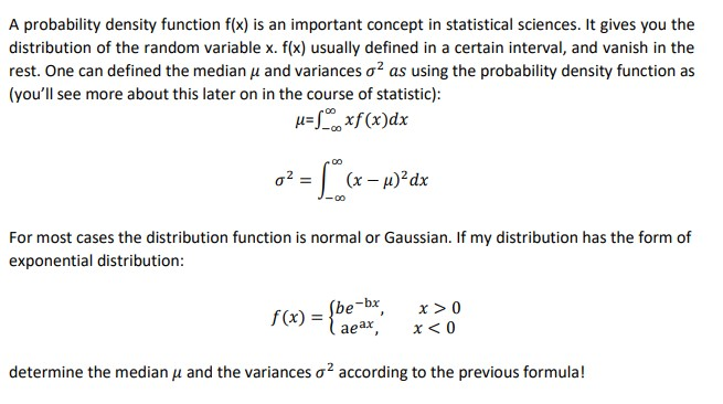 Solved A probability density function f(x) is an important | Chegg.com