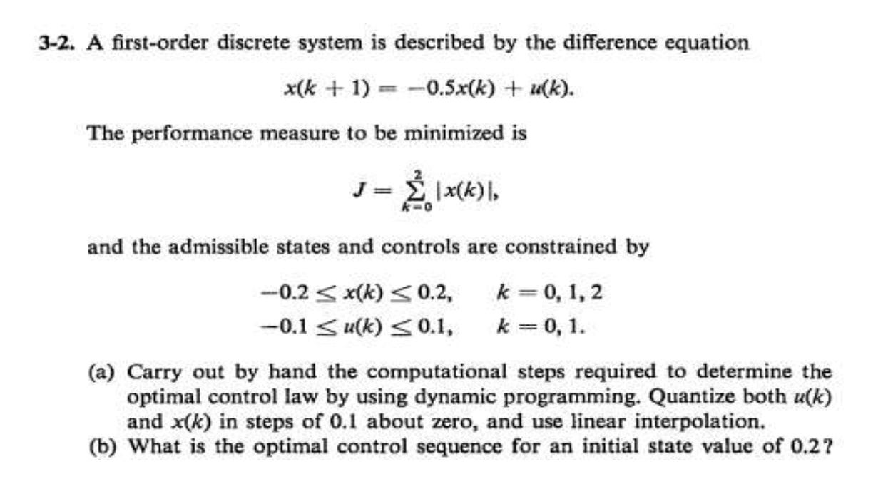 Solved 3-2. A first-order discrete system is described by | Chegg.com