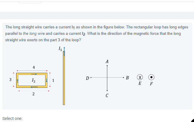 [Solved]: The long straight wire carries a current l1 as s