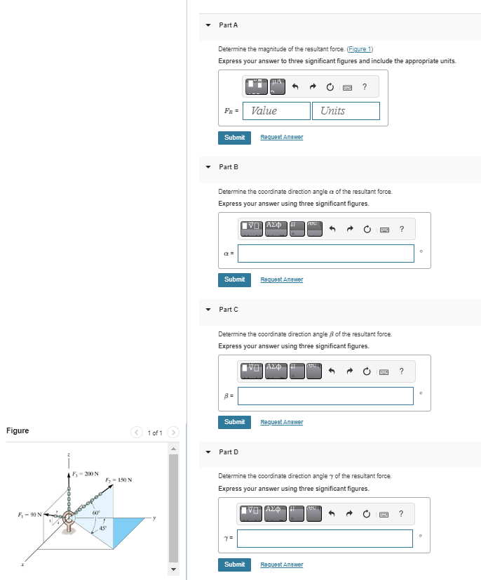 Solved Determine the magnitude of the resultant force. | Chegg.com