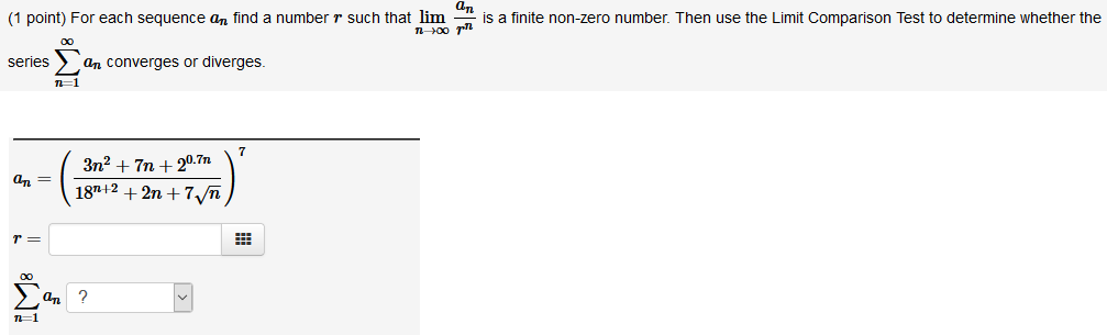 Solved an is a finite non-zero number. Then use the Limit | Chegg.com