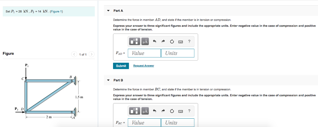 Solved Determine The Force In Member Ad And State If The