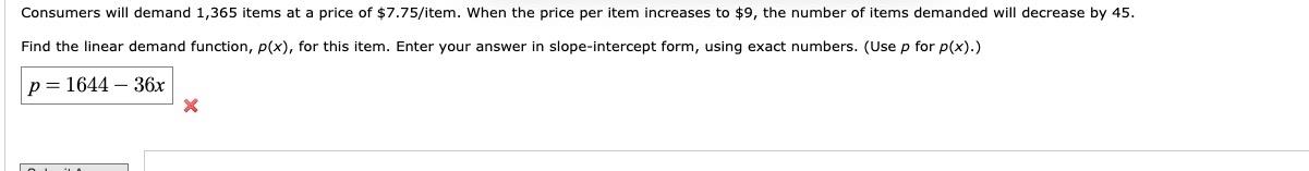 Solved Consumers will demand 1,365 items at a price of | Chegg.com