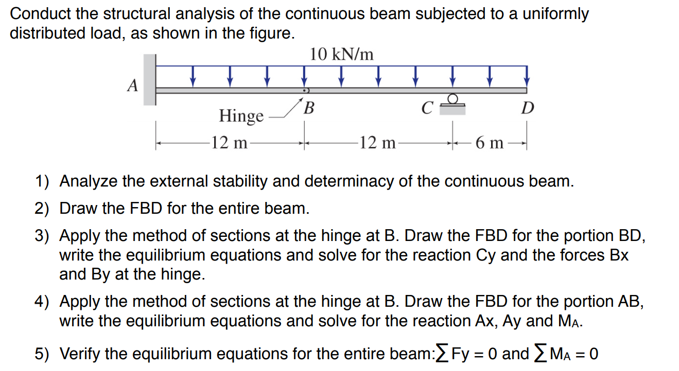 Solved Conduct the structural analysis of the continuous | Chegg.com