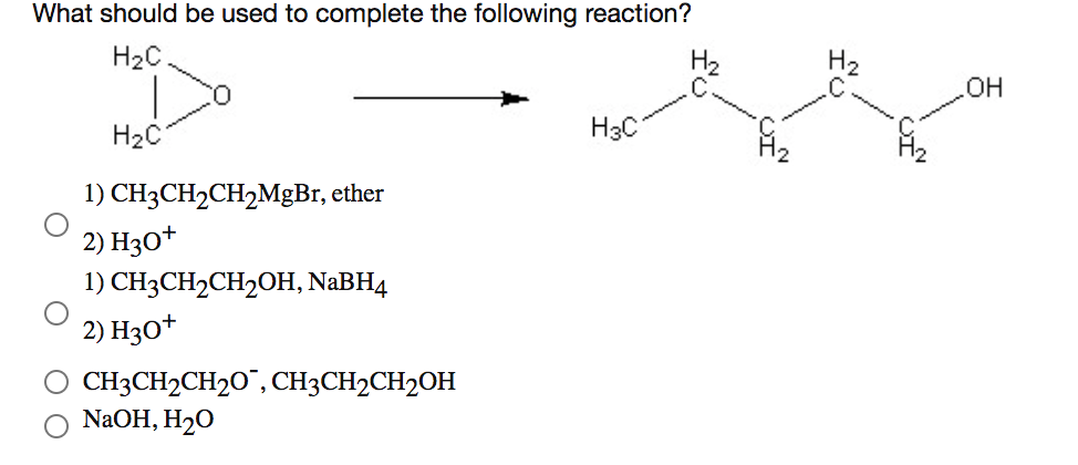 Solved What should be used to complete the following | Chegg.com