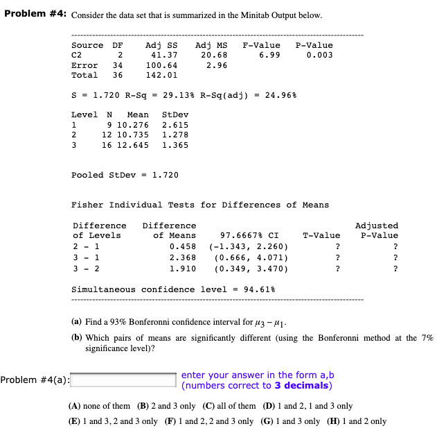 Solved Problem #4: Consider the data set that is summarized | Chegg.com