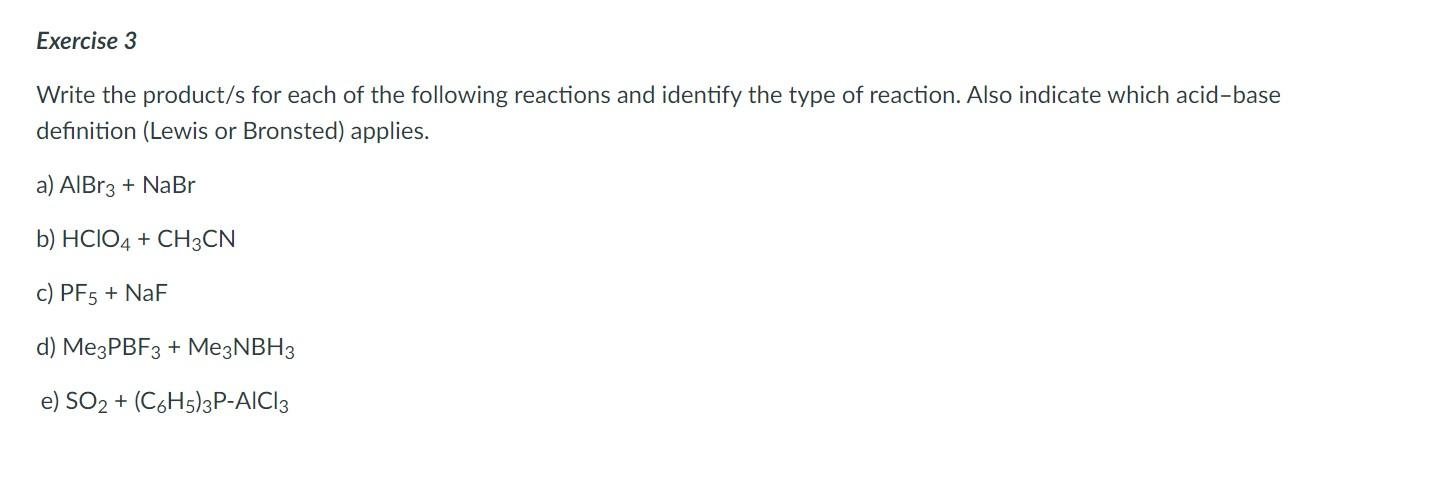 Solved Write the product/s for each of the following | Chegg.com