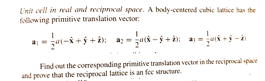 Solved Unit cell in real and reciprocal space. A | Chegg.com