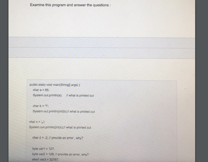 Solved Examine this program and answer the questions public | Chegg.com