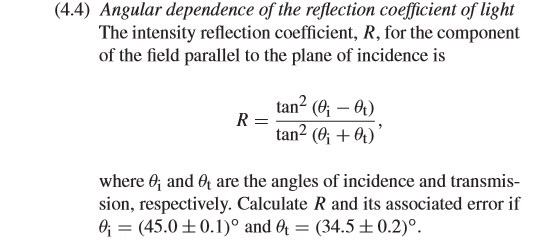 Solved Angular Dependence Of The Reflection Coefficient Of