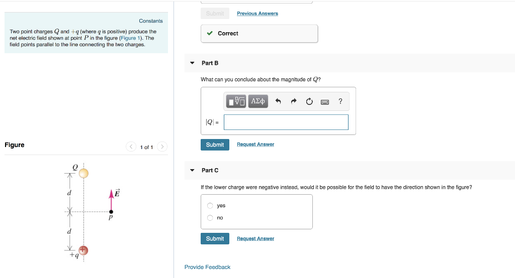 Solved vious Ans Constants Two point charges and+q (where q | Chegg.com