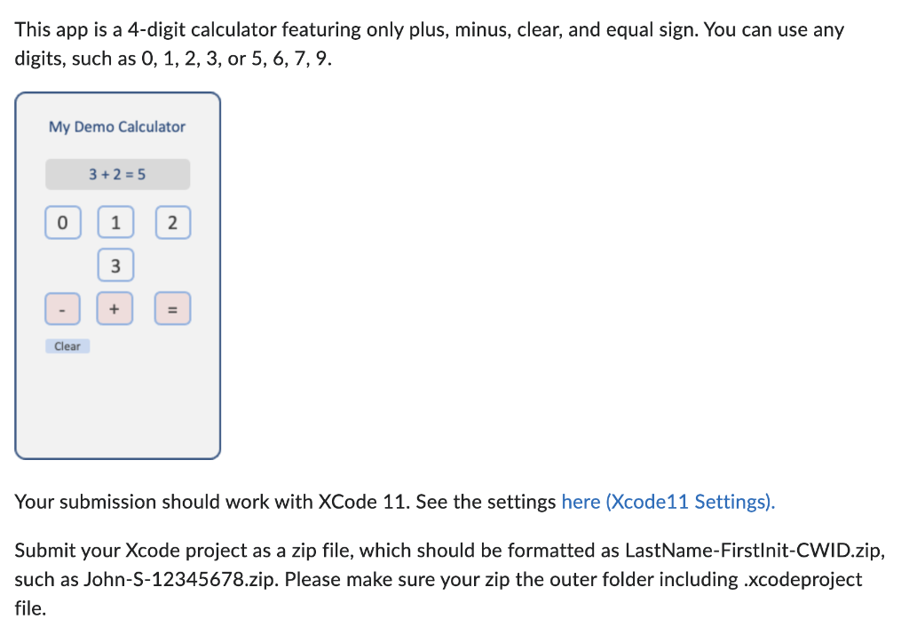 Solved This app is a 4-digit calculator featuring only plus, | Chegg.com