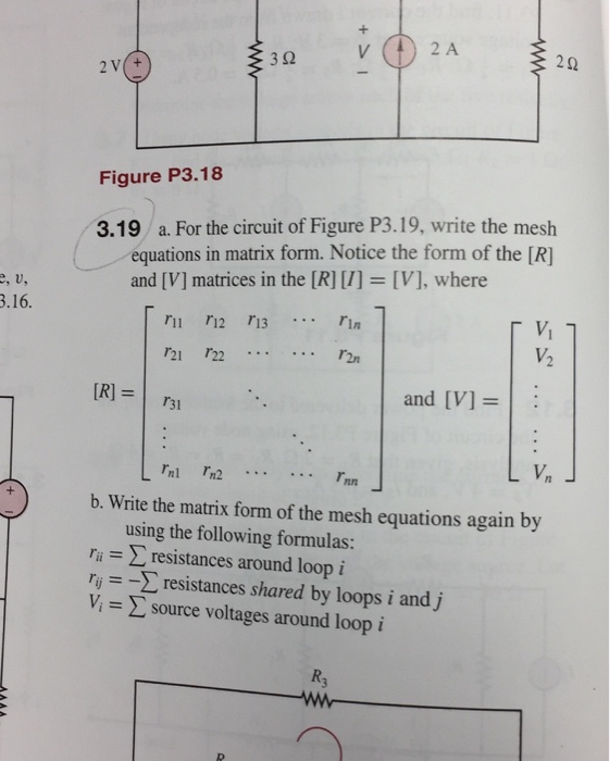 Solved For the circuit of Figure P3.19, write the mesh | Chegg.com
