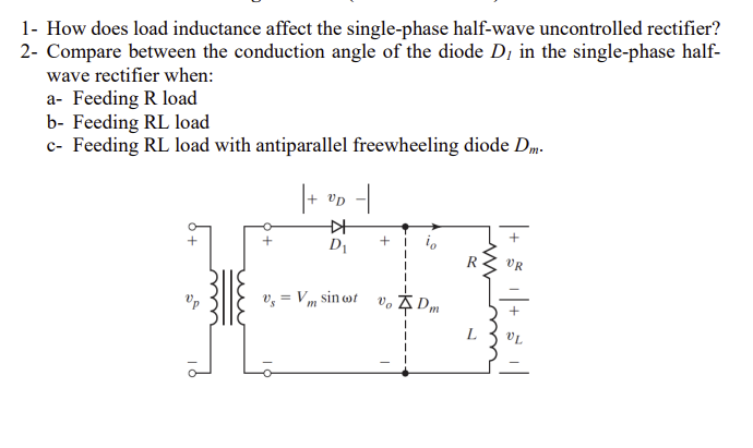 Solved 1- ﻿How does load inductance affect the single-phase | Chegg.com