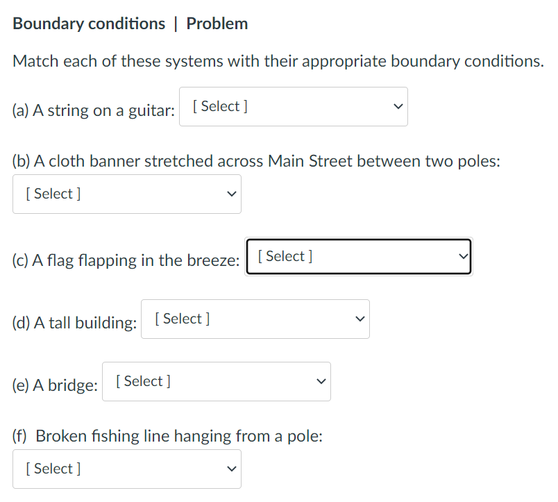 Solved Boundary conditions Problem Match each of these | Chegg.com