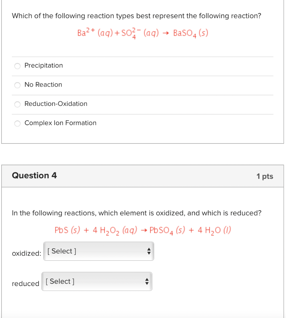 Solved Which of the following reaction types best represent | Chegg.com