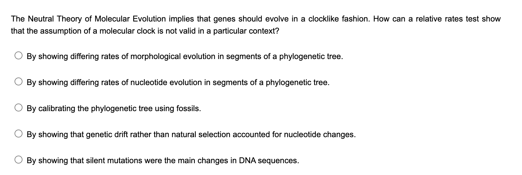 Solved The Neutral Theory of Molecular Evolution implies | Chegg.com