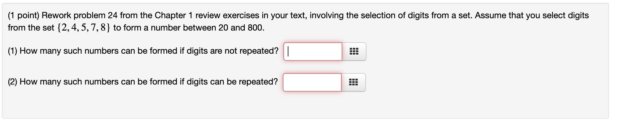 Solved (1 point) Rework problem 24 from the Chapter 1 review | Chegg.com