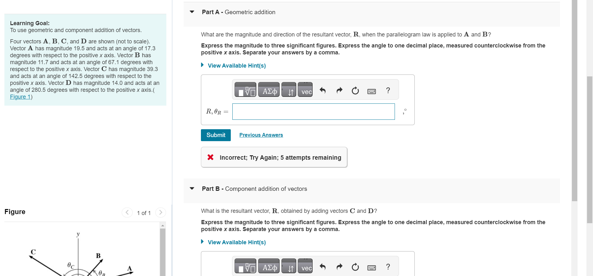 Solved Part A - ﻿Geometric additionLearning Goal:To use | Chegg.com