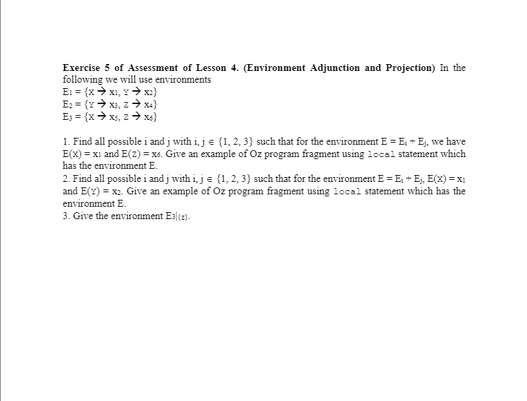 Solved Exercise 5 of Assessment of Lesson 4. (Environment | Chegg.com