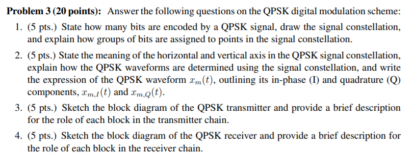 Solved Problem 3 (20 points): Answer the following questions | Chegg.com