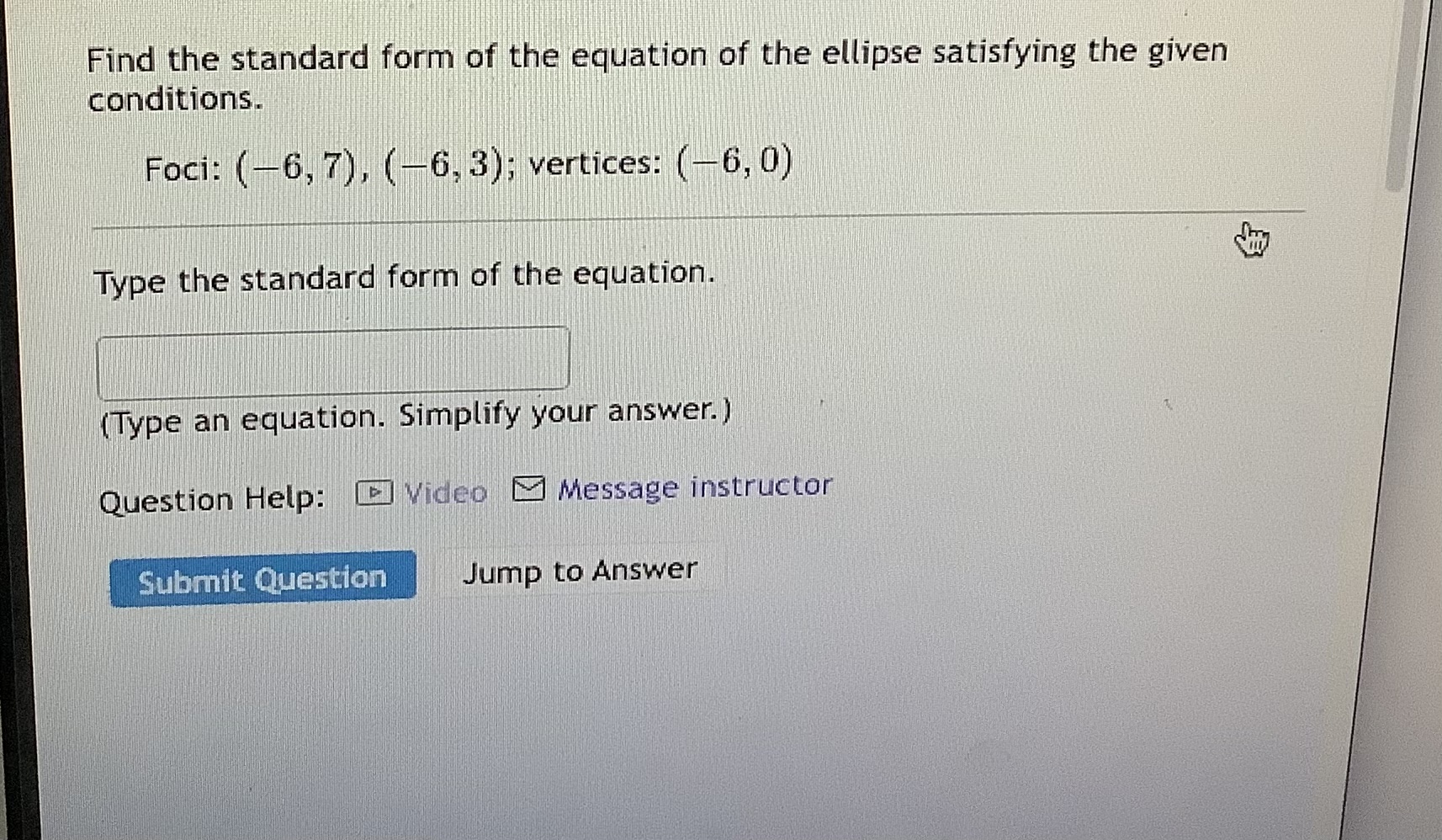 Solved Find the standard form of the equation of the ellipse | Chegg.com