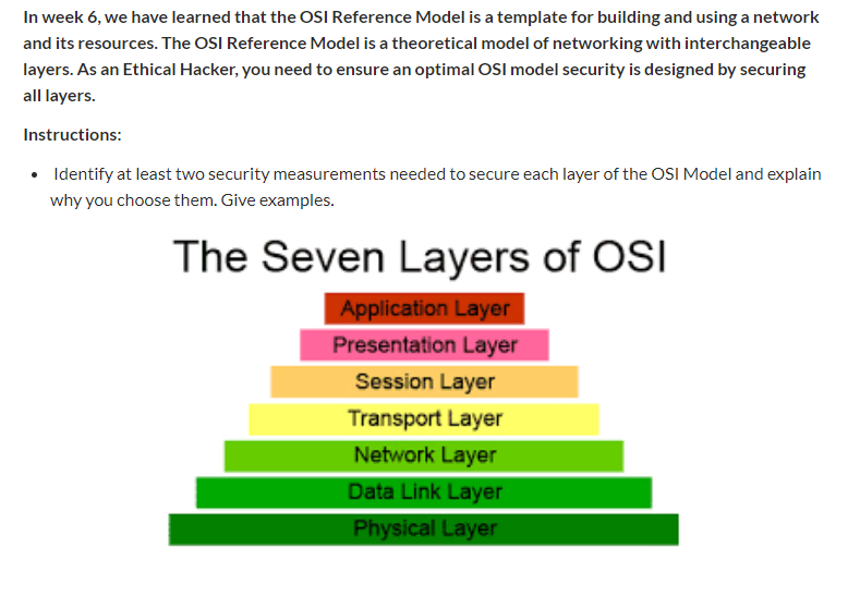 Solved In week 6, we have learned that the OSI Reference | Chegg.com