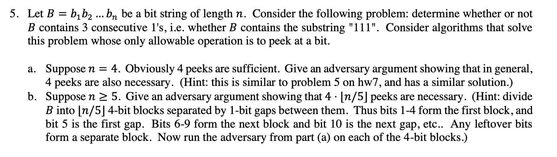 Solved Let B B1b2…bn Be A Bit String Of Length N Consider