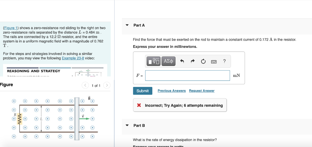 Solved (Figure 1) shows a zero-resistance rod sliding to the | Chegg.com