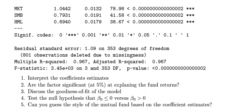Solved Linear Regression Model We regress the monthly | Chegg.com
