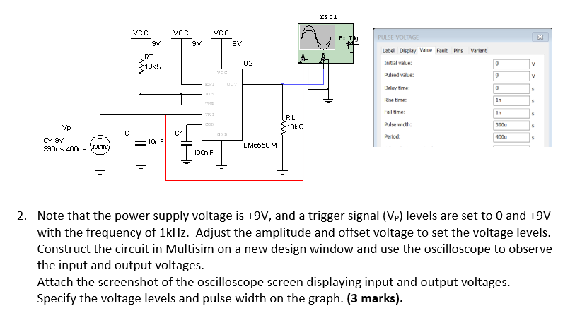 Solved XS C1 VCC 9V VCC 9V VCC 9V ExtTM x Variant RT | Chegg.com