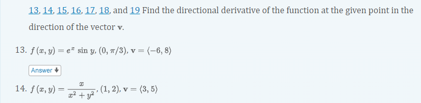 Solved 13, 14, 15, 16, 17, 18, and 19 Find the directional | Chegg.com