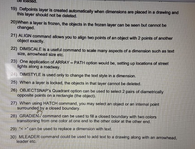Solved be loaded. 19) Defpoints layer is created | Chegg.com