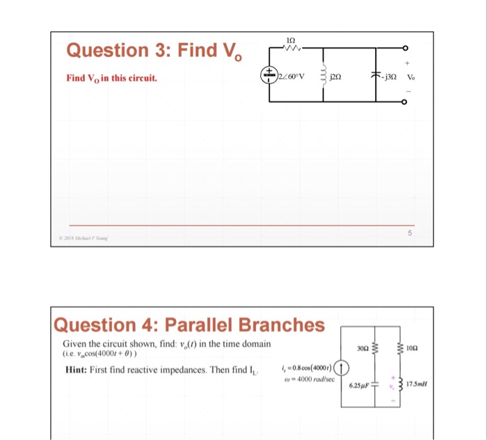 Solved 12 Question 1 Given this circuit, find Vo in Phasor | Chegg.com
