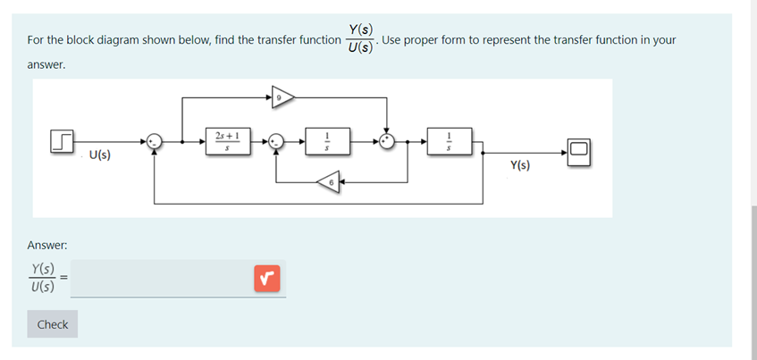 Solved For the block diagram shown below, find the transfer | Chegg.com